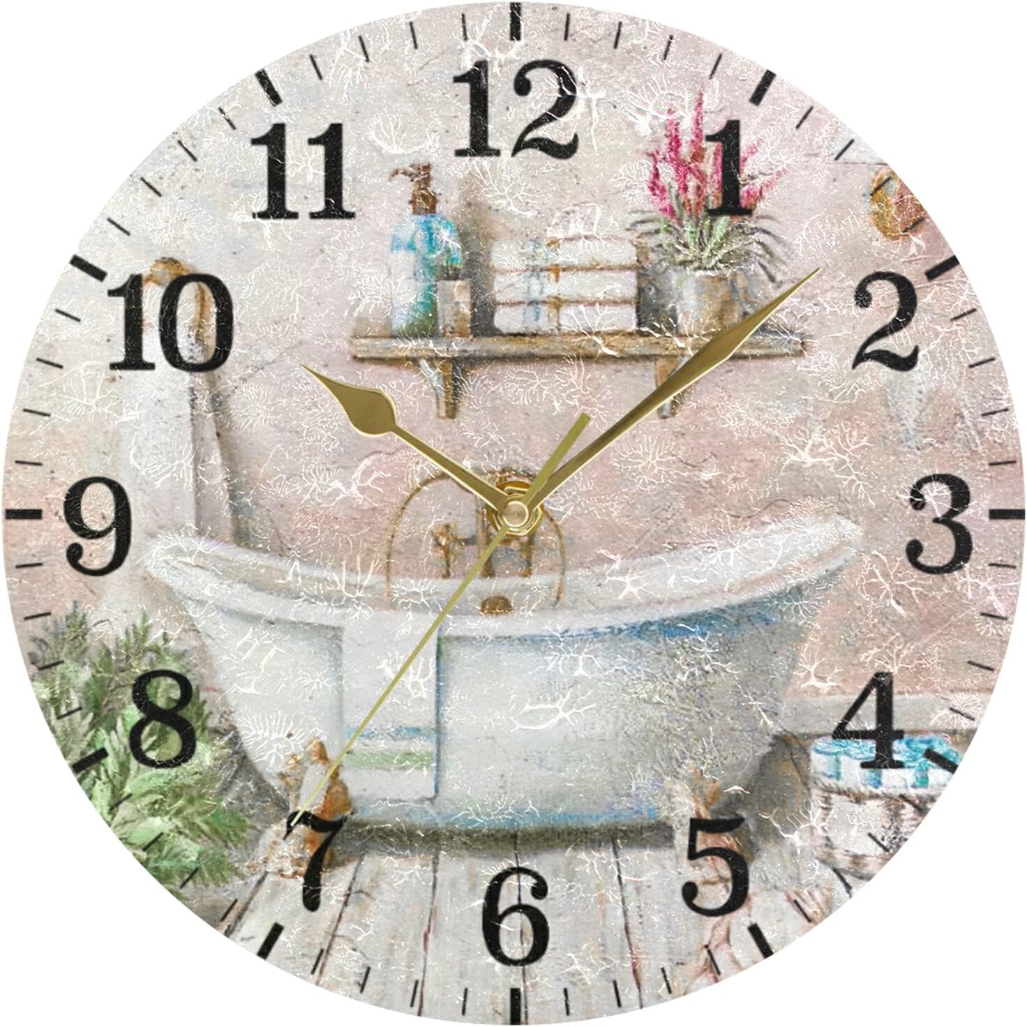 Amazon.com: Collections Etc Lavender Bathtub Decorative Wall Clock ...