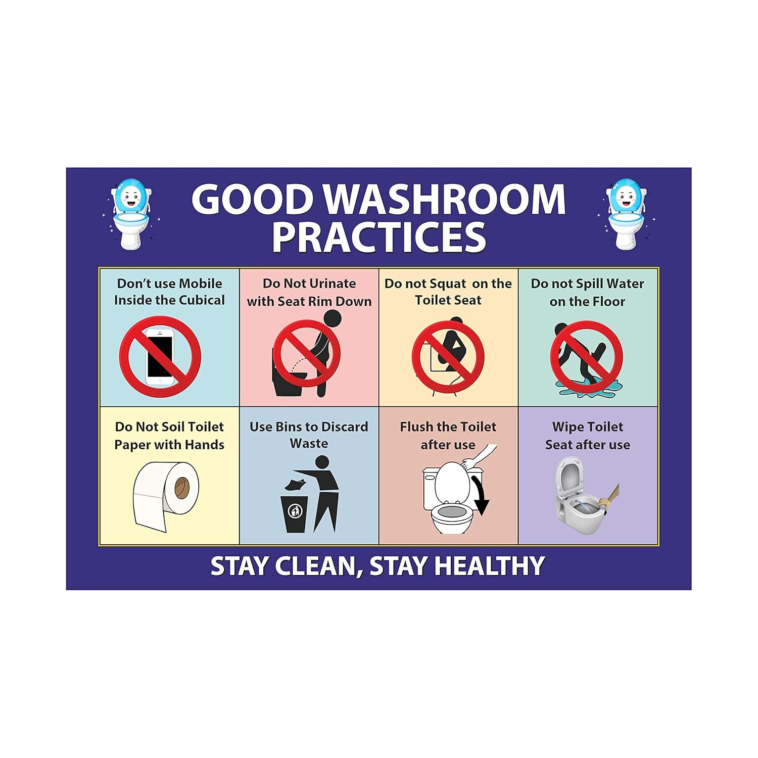 Anne Print Solutions Good Washroom Practices Sticker | Toilet Practice ...