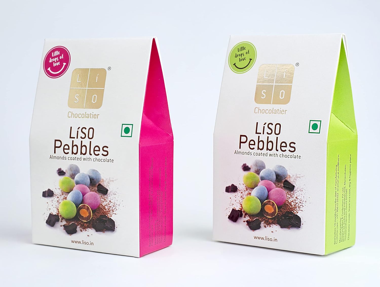 Liso Pebbles Sugar Coated Almond Chocolate (40 gms), Pack of 6 : Amazon ...