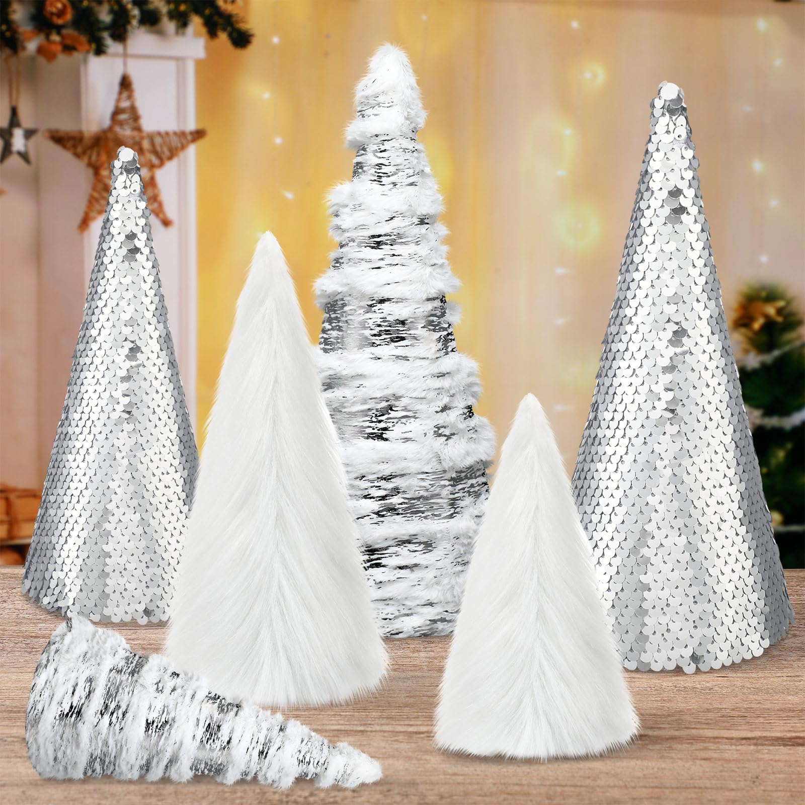 Amazon.com: Toyvian 5pcs Tabletop LED Christmas Tree Light up Xmas Tree ...