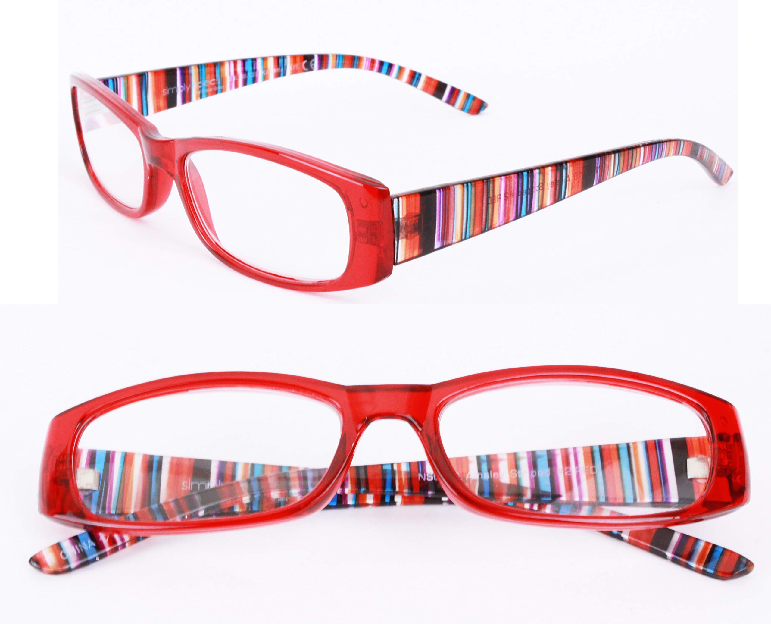 Amazon.com: Foster Grant Simply Specs Ainsley Striped Arms Women's ...