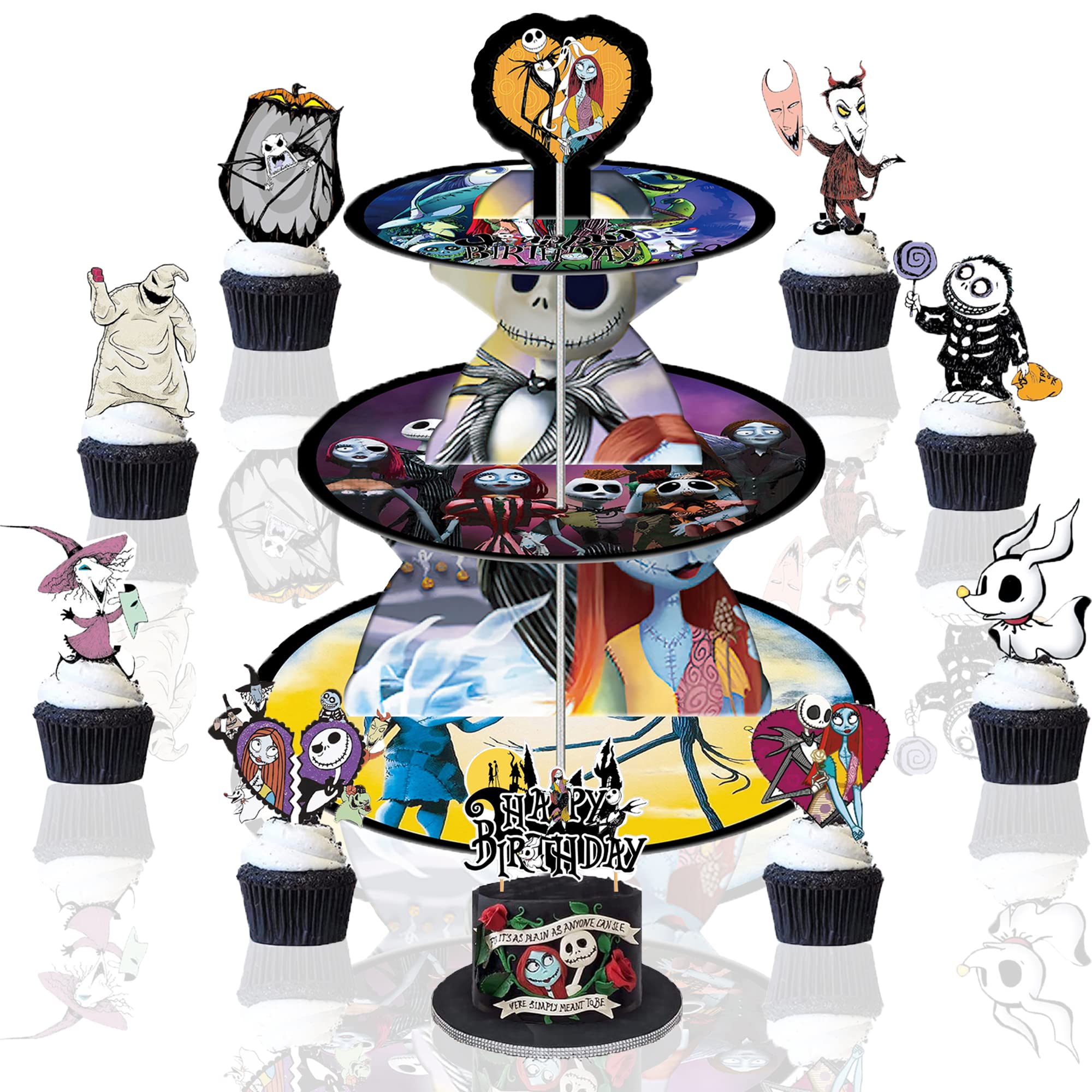 Amazon.com: Nuwontun Nightmare Birthday Party Cakestand - 3-Tier Cake ...