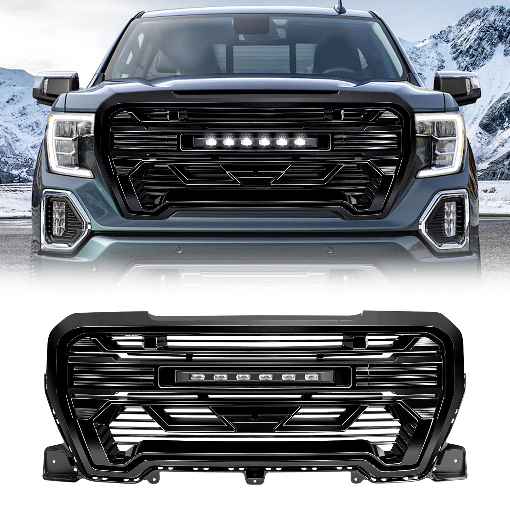 Amazon.com: AMERICAN MODIFIED Grille w/Off-Road LEDs Compatible w/ 2019 ...