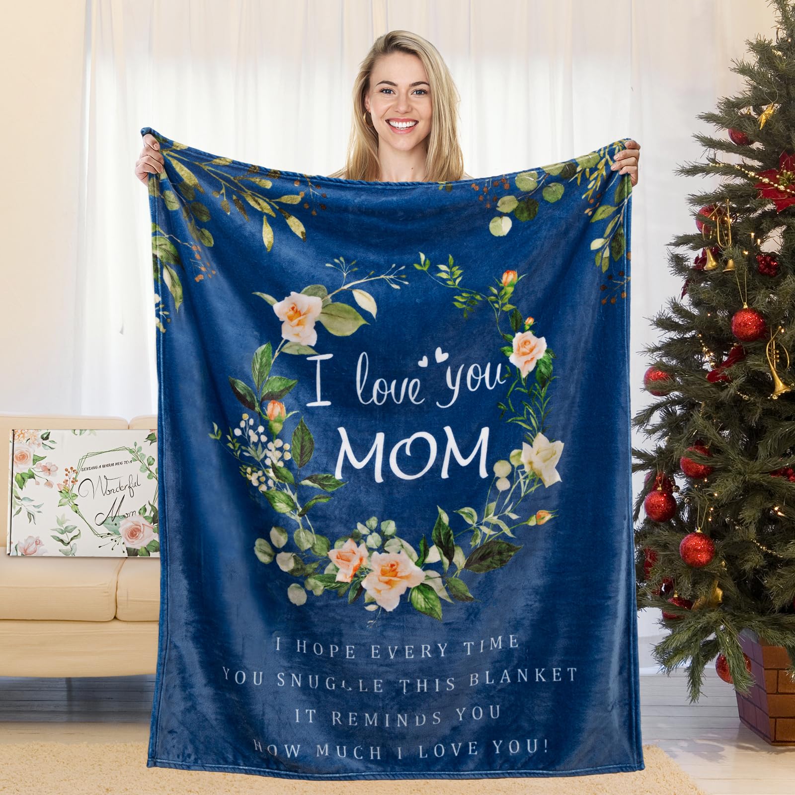 Amazon.com: BESTSWEETIE Mom Blanket for Birthday from Daughter and Son ...