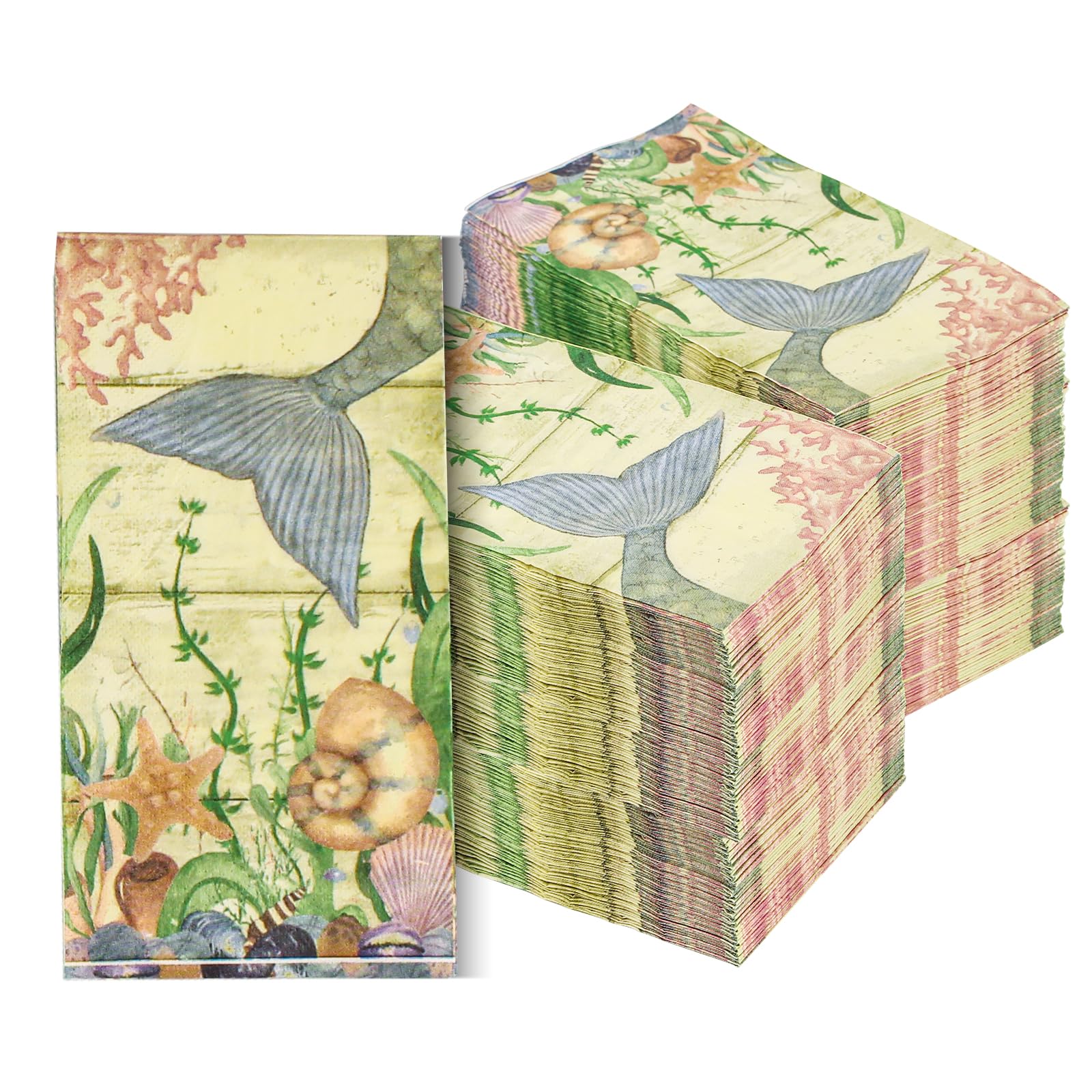 Amazon.com: 100 Pcs Paper Napkins Disposable Retro Guest Paper Hand ...