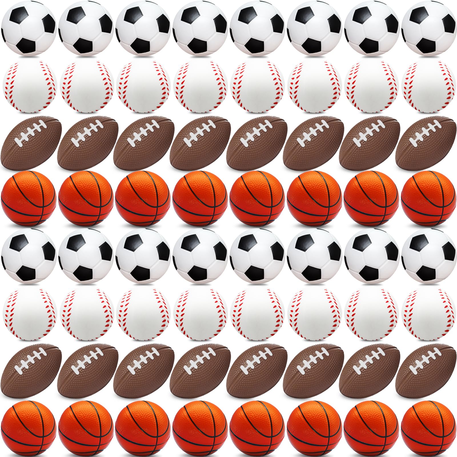 Amazon.com: 60 Pieces Sports Stress Balls for Kids Mini Footballs Ball ...