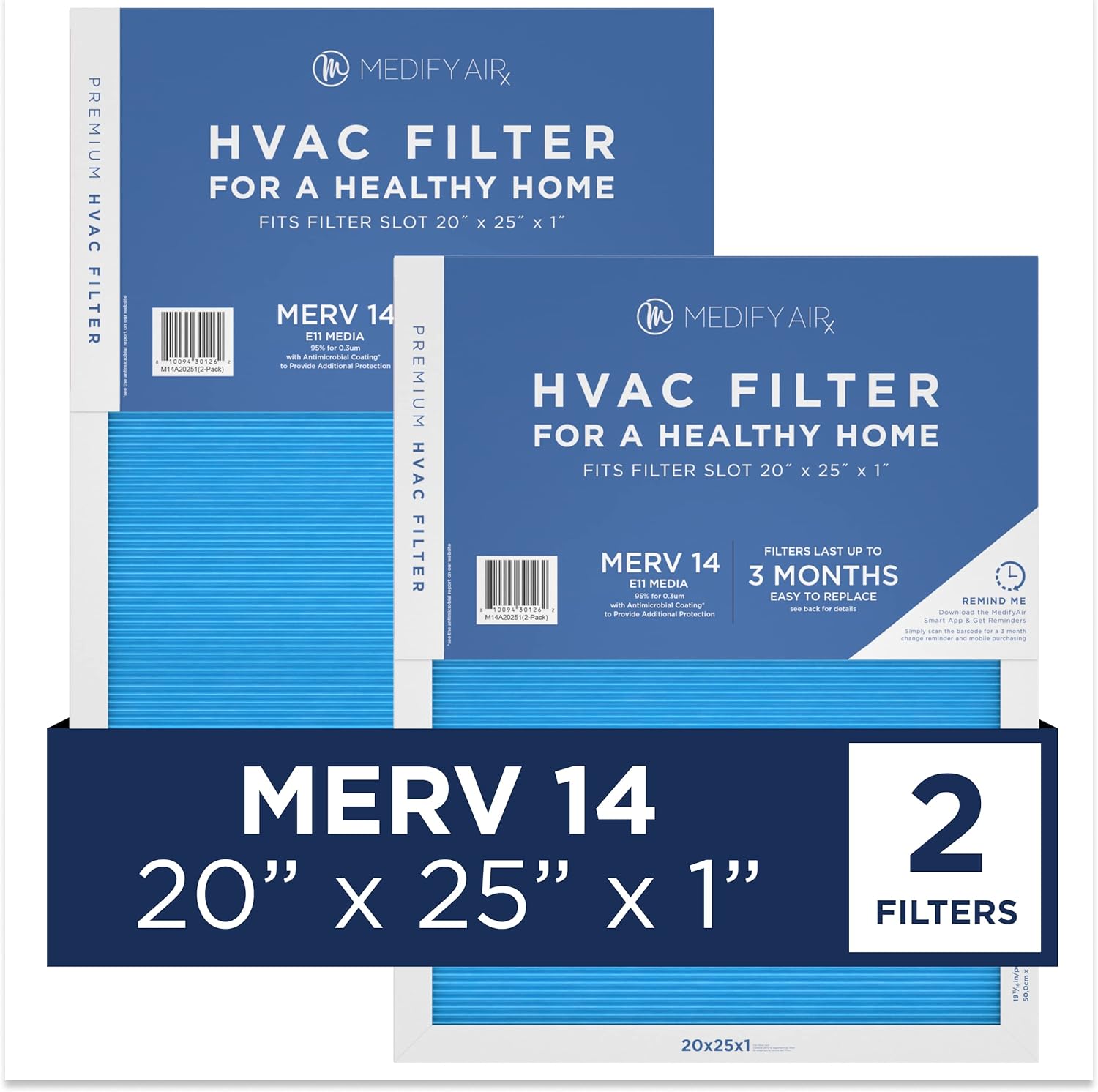 MEDIFY PRO 20x25x1 Filter - MERV 14 - E11 Media - Air Cleaning ...