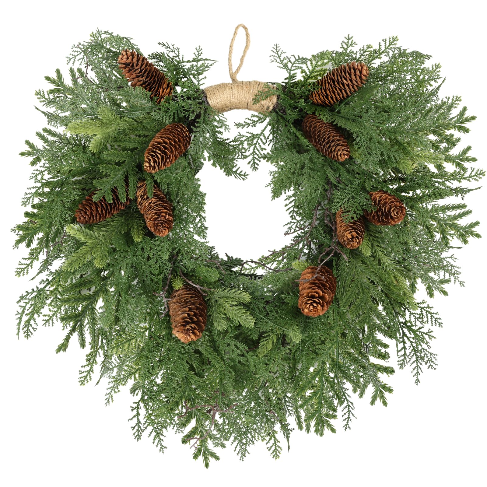 Amazon.com: Christmas Wreath Decoration, 22'' Artificial Pine Christmas ...