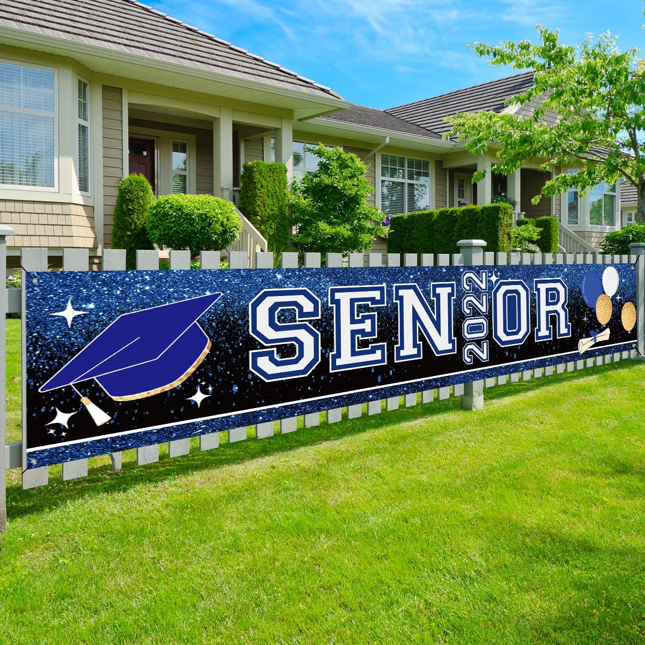 Buy 2022 Blue And White Graduation Banner Larger Senior Banner Yard buy-2022-blue-and-white-graduation-banner-larger-senior-banner-yard