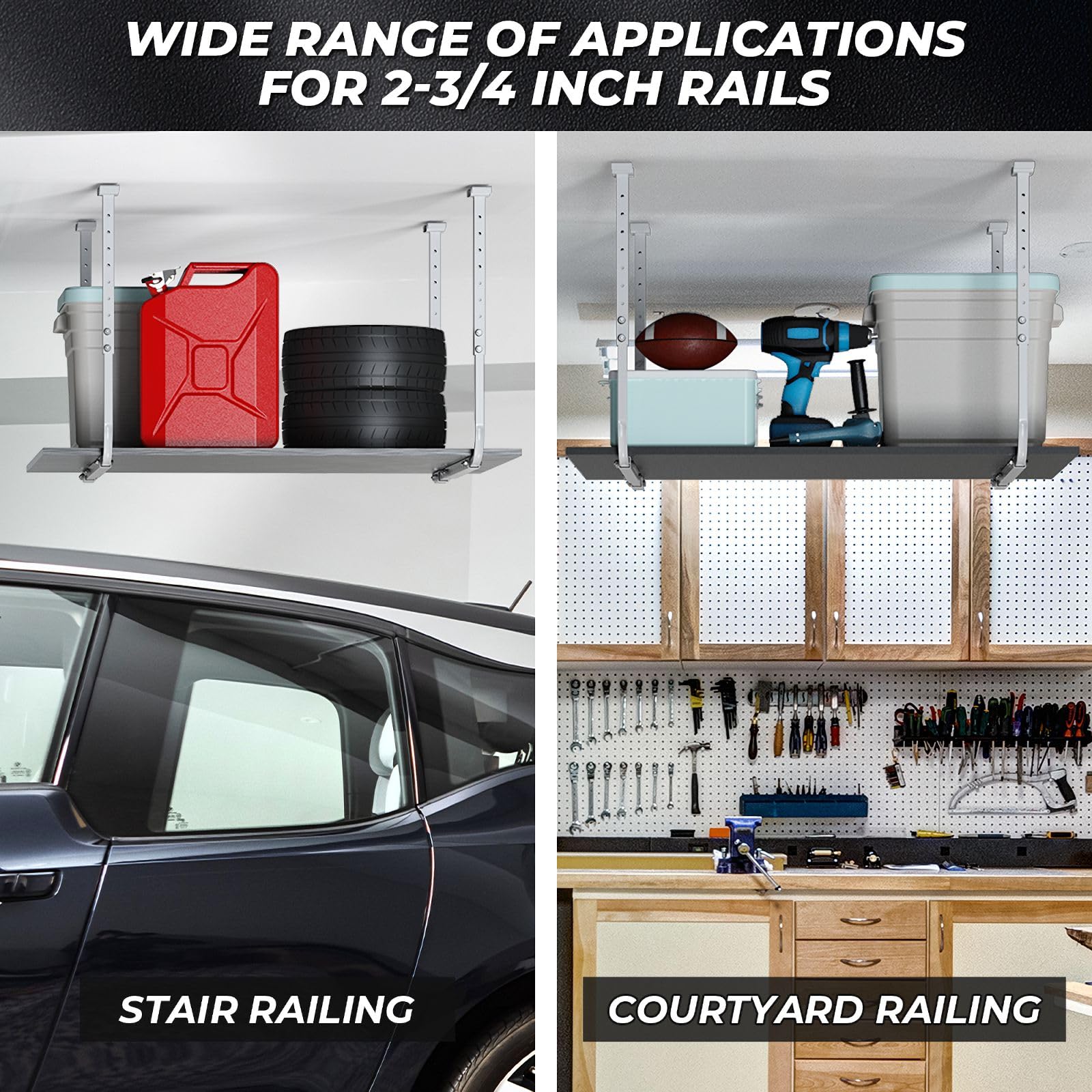 Snapklik.com : Ruiru Bro Garage Ceiling Storage Racks,Adjustable ...