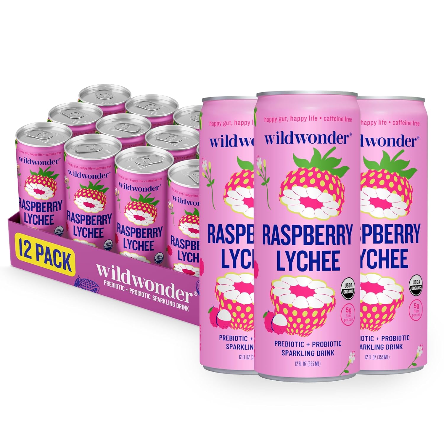 Amazon.com : NEW! wildwonder Sparkling Probiotic Drink 12pk, For Gut ...