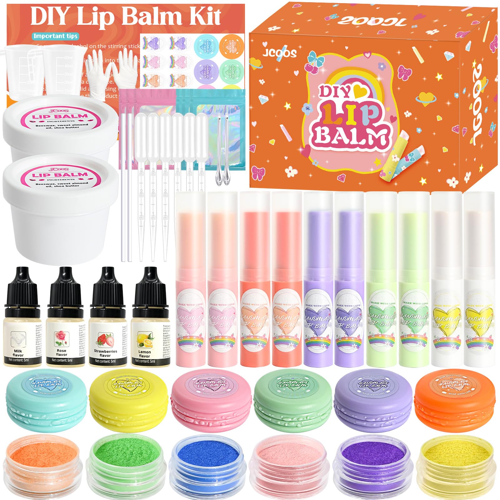 Amazon.com : Lip Balm Making Kit, JCOOS Make Your Own Lip Balm, DIY ...