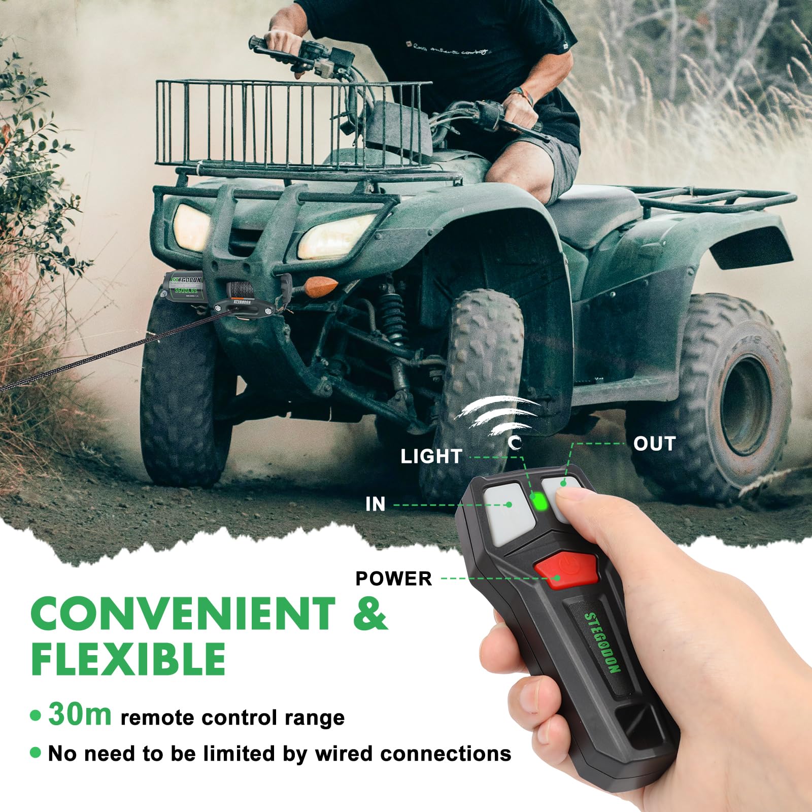 Snapklik.com : STEGODON Wireless Winch Remote Control Kit 12V Handset ...