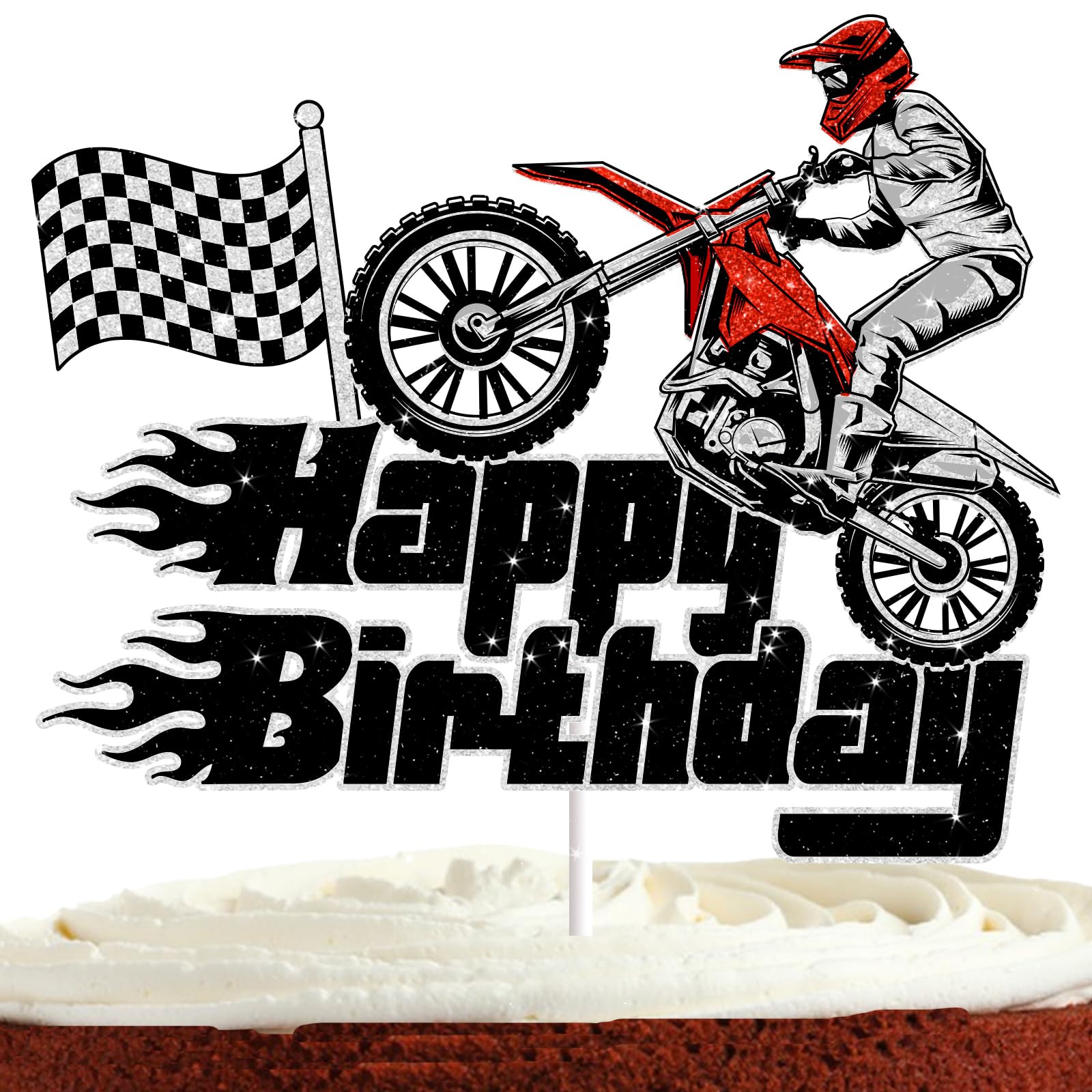 Amazon.com: Motorcycle Cake Topper Dirt Bike Birthday Decorations ...