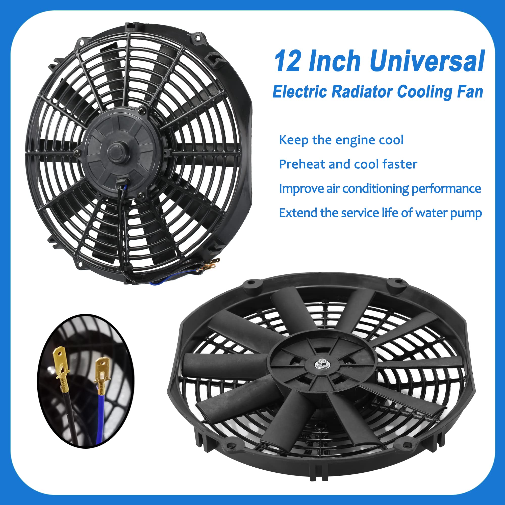 Snapklik.com : 12 Inch Electric Radiator Cooling Fans Push Pull ...