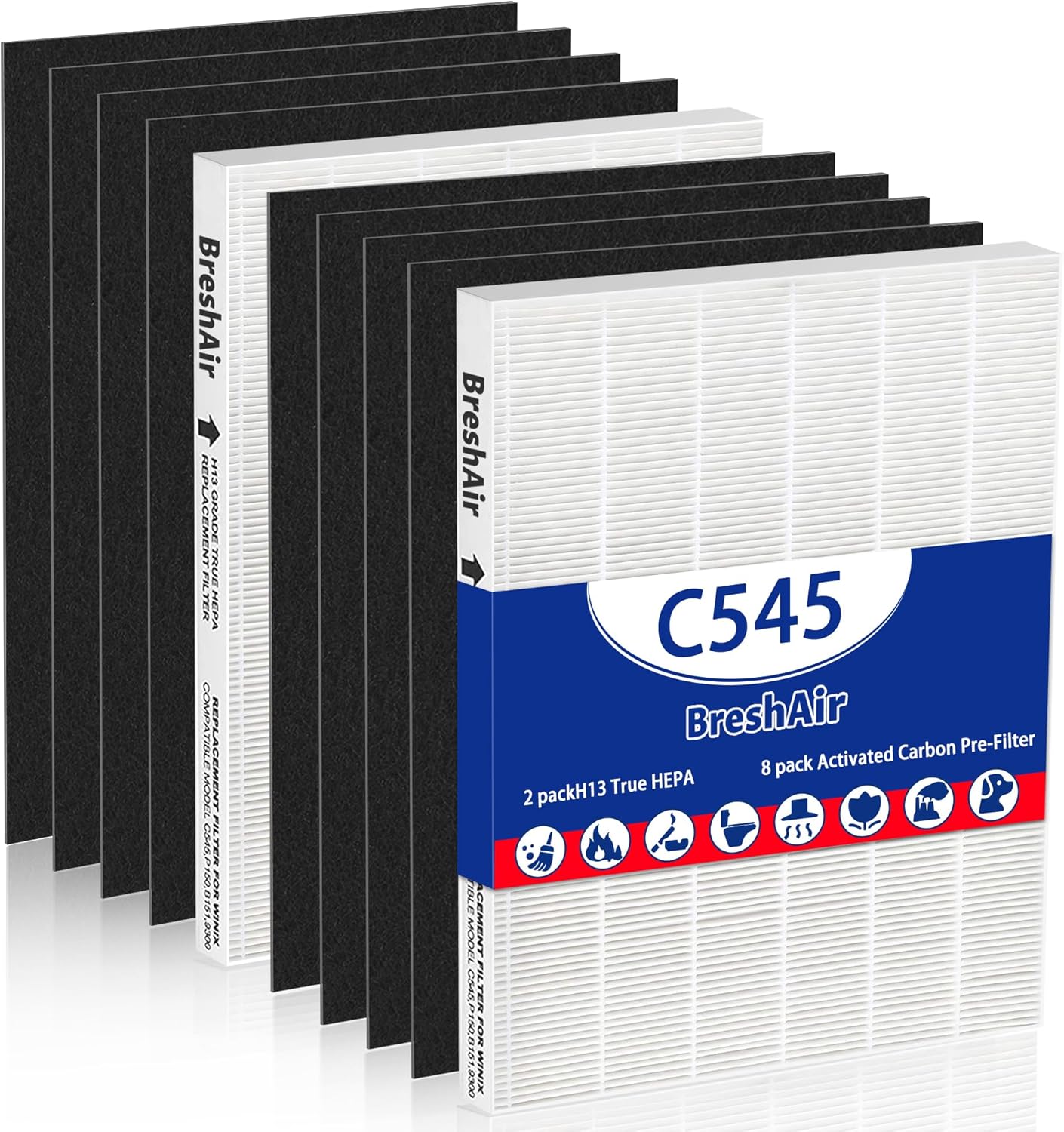 Amazon.com: Breshair C545 Filter Replacement Compatible with Winix C545 ...