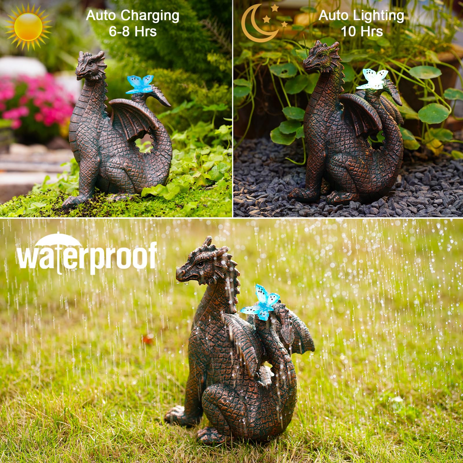 Snapklik.com : Nacome Solar Dragon Outdoor Statues For Garden: Outside ...