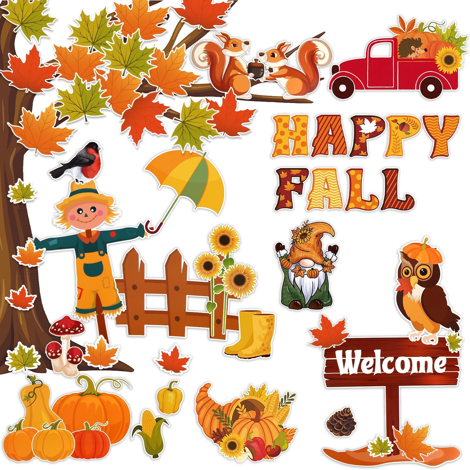 Amazon.com: 100 PCS Fall Pumpkin Paper Cutouts Buffalo Plaid Pumpkin ...