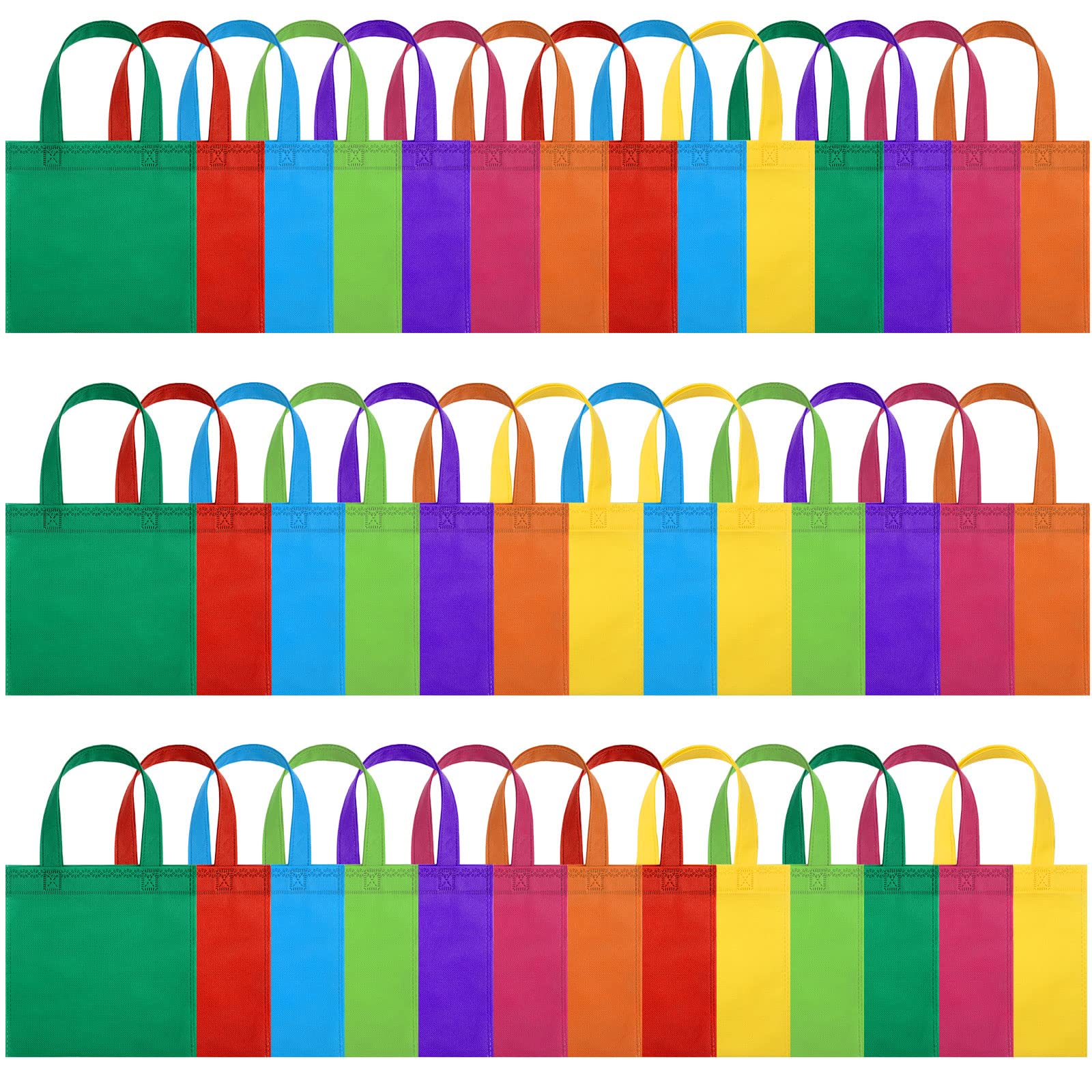 Tudomro 40 Pieces 8 Colors Non Woven Party Favor Tote Bags Rainbow ...