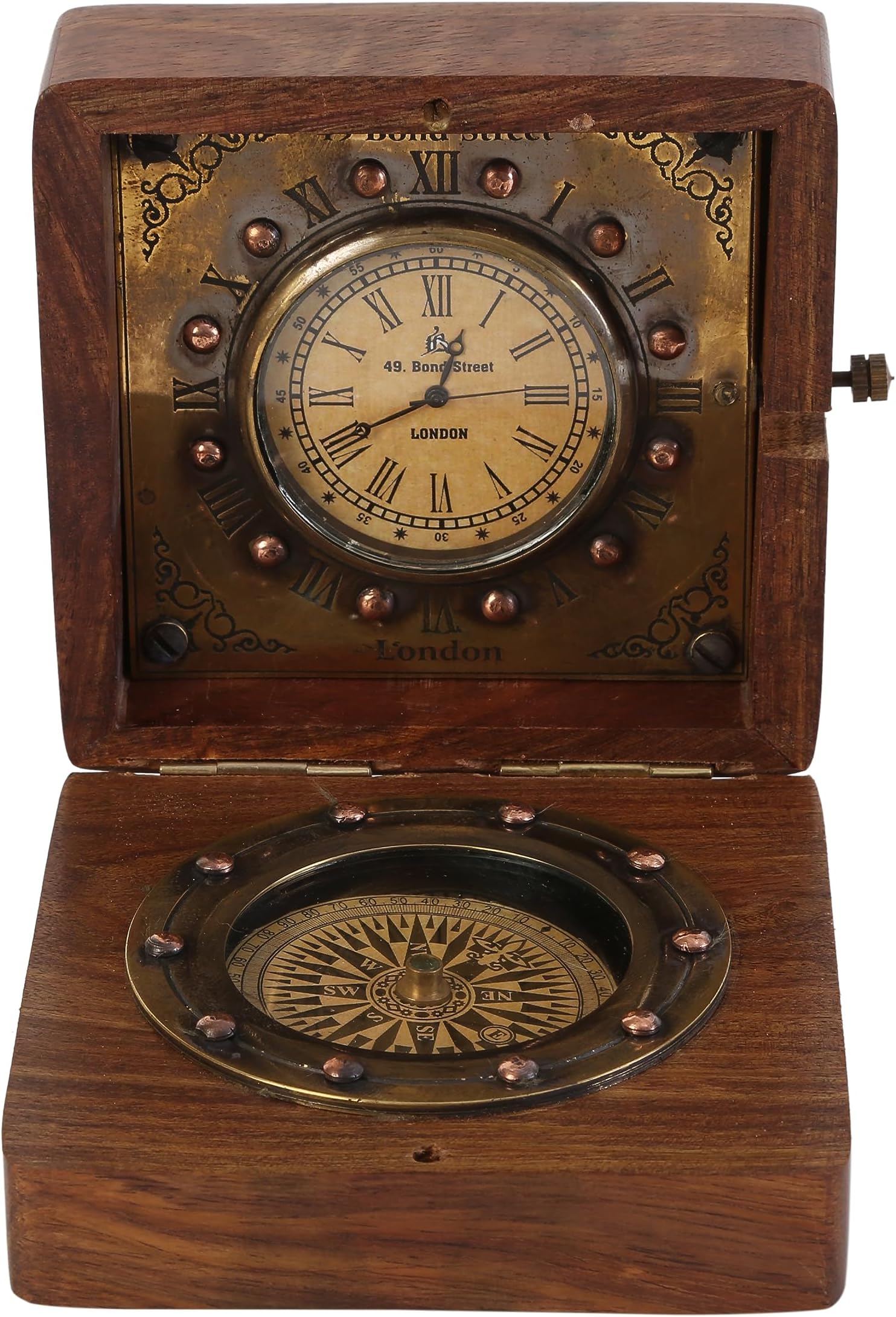 Amazon.com: JUNZALINAUTIC Handmade Authentic Clock Compass in Rose Wood ...