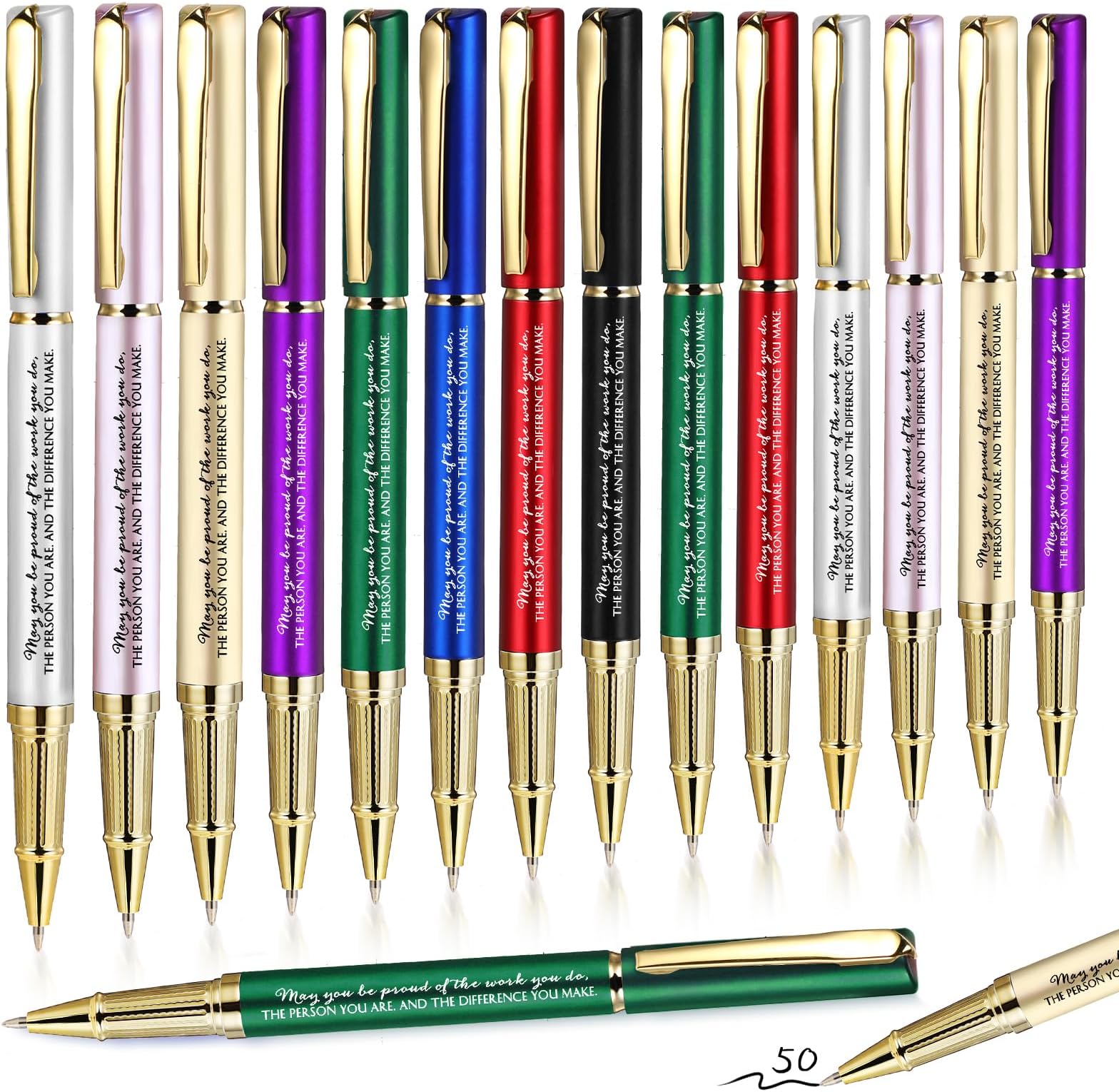 Amazon.com : Glenmal 50 Pcs Appreciation Gift Thank You Ballpoint Pens ...