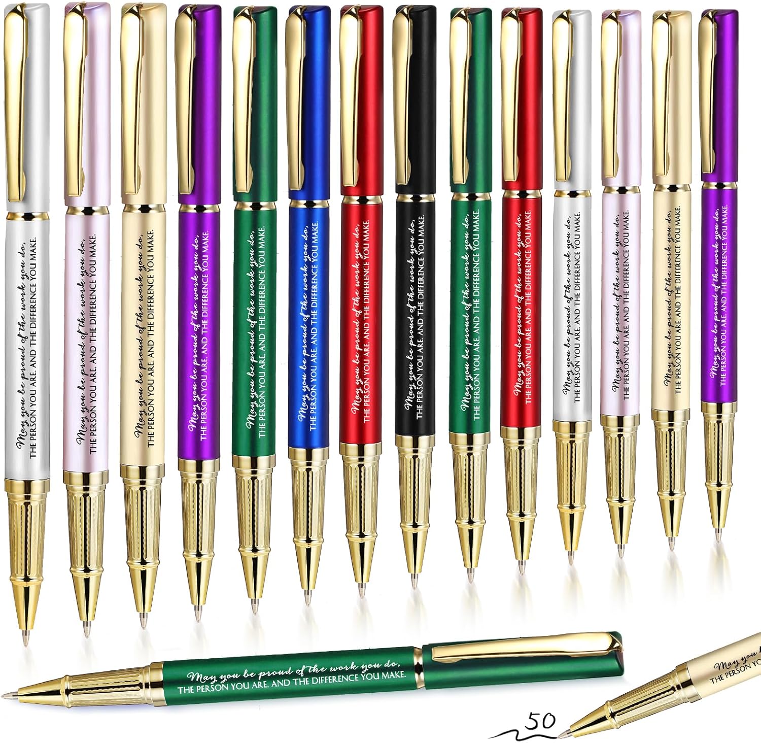Amazon.com : Glenmal 50 Pcs Appreciation Gift Thank You Ballpoint Pens ...