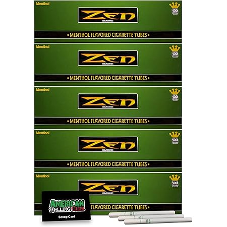 Amazon.com: Zen Cigarette Tubes | Menthol | 100's | 5 Pack | 1000 Tubes ...