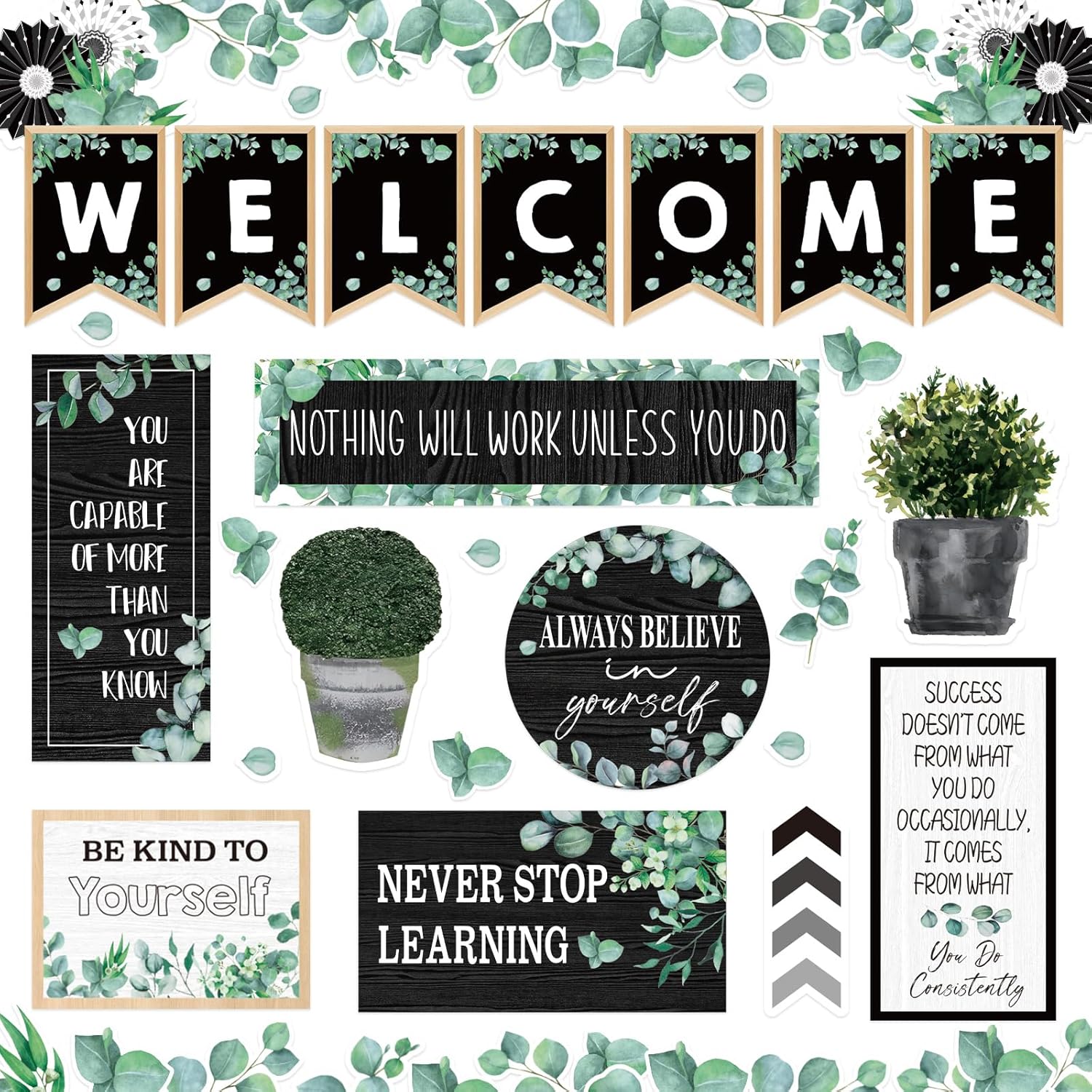 Amazon.com : FYSUIMU 47Pcs Modern Farmhouse Inspirational Bulletin ...