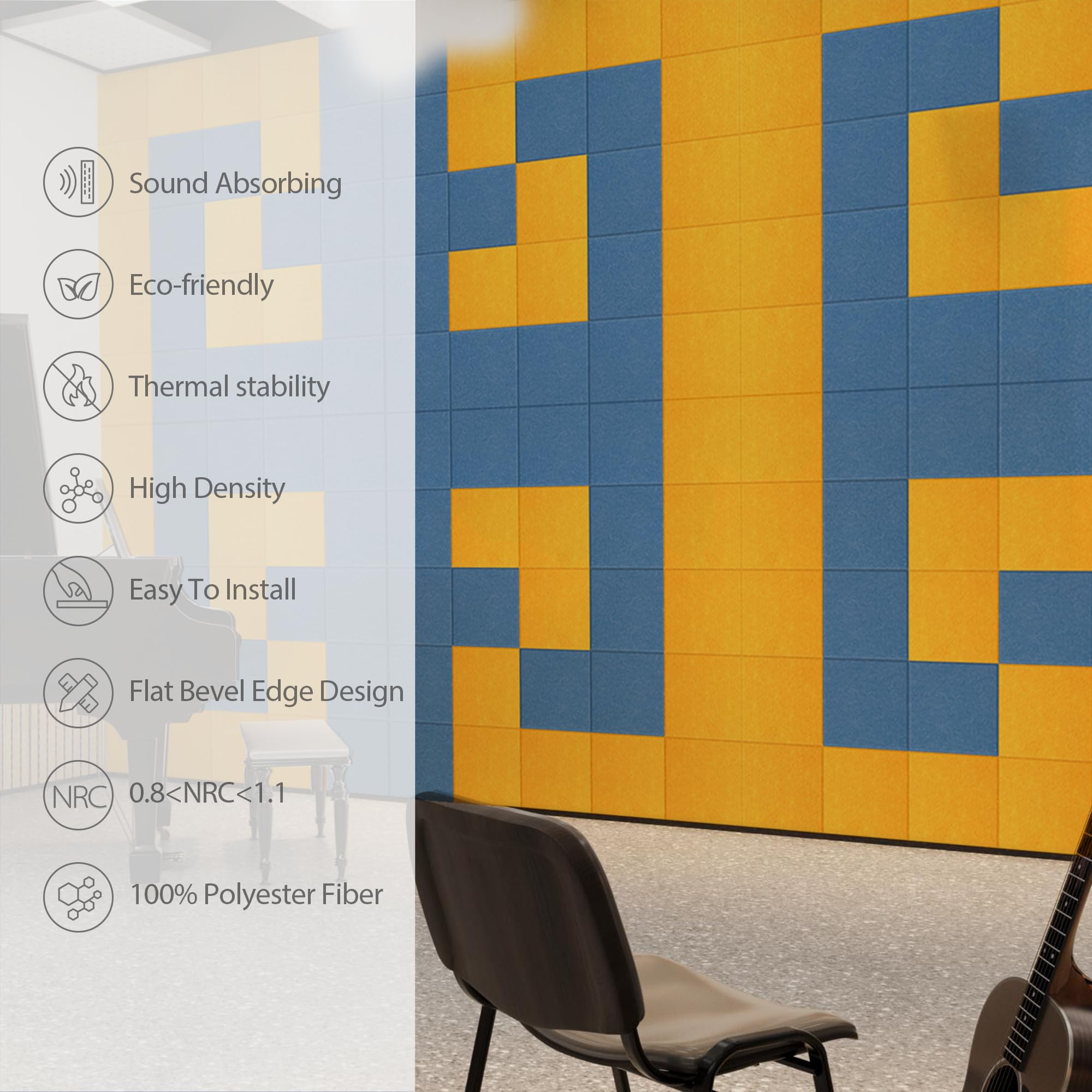 Snapklik.com : Amantech 12 Pack Acoustic Panels Self Adhesive Sound ...