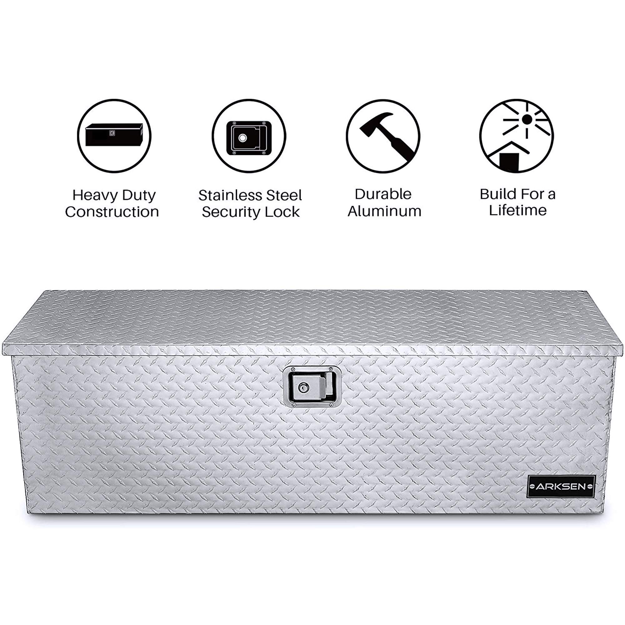 ARKSEN 49 Inch Heavy Duty Aluminum Diamond Plate Tool Box Chest Box ...