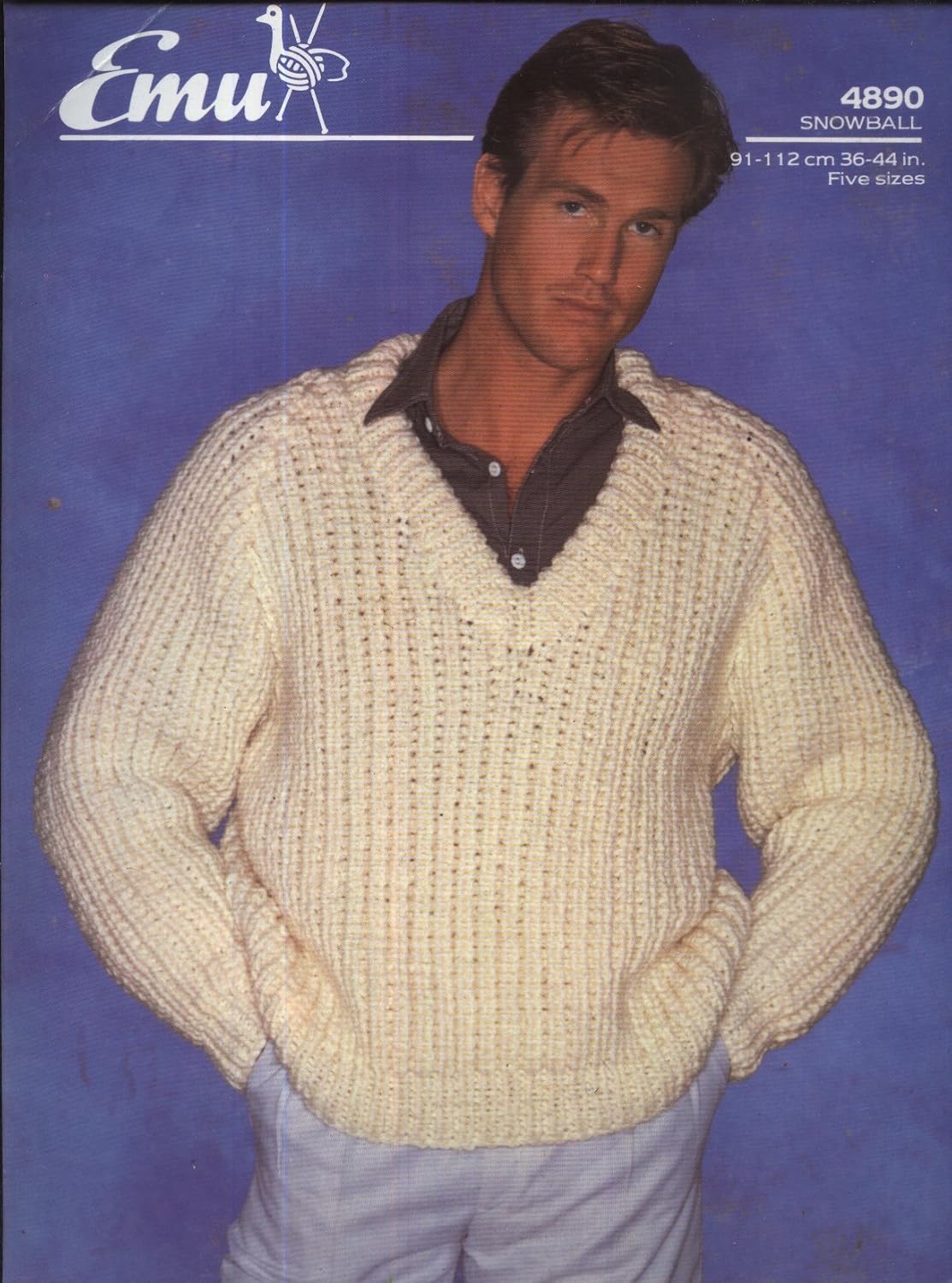 EMU 4890 KNITTING PATTERN : Mens fishermans rib sweater (36-44in) (Emu ...