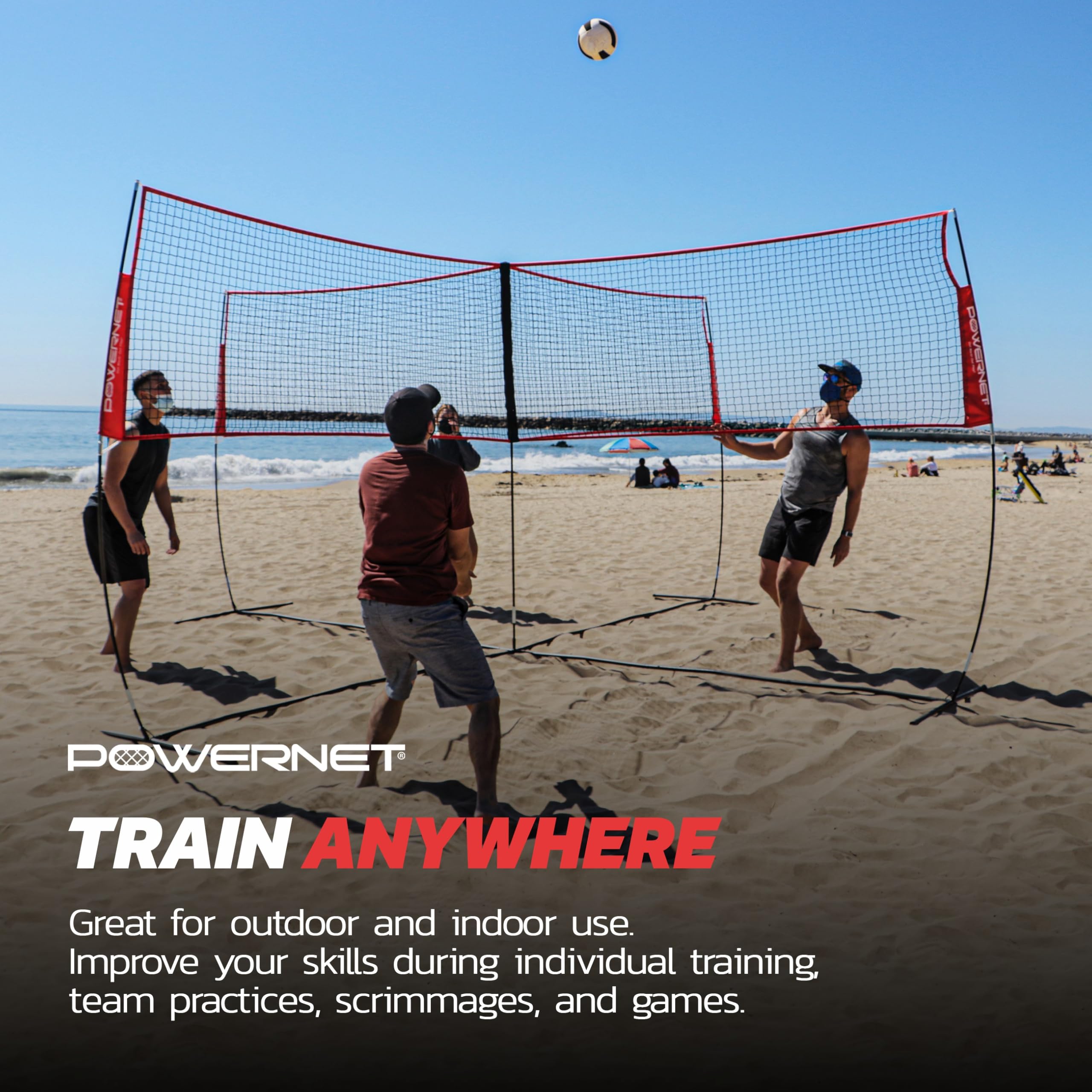 Snapklik.com : PowerNet Four Square Volleyball Net, 4-Sided Outdoor ...