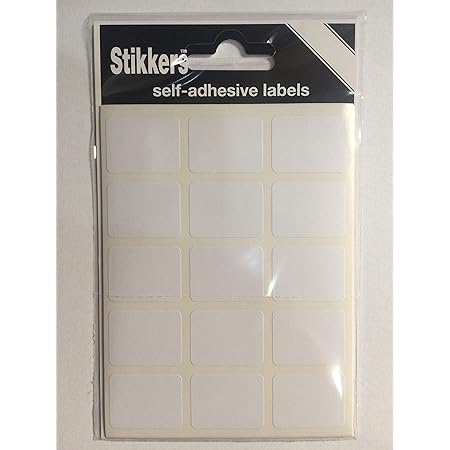 White Self Adhesive Sticky Labels (19mm x 25mm - 105 Stickers) : Amazon ...