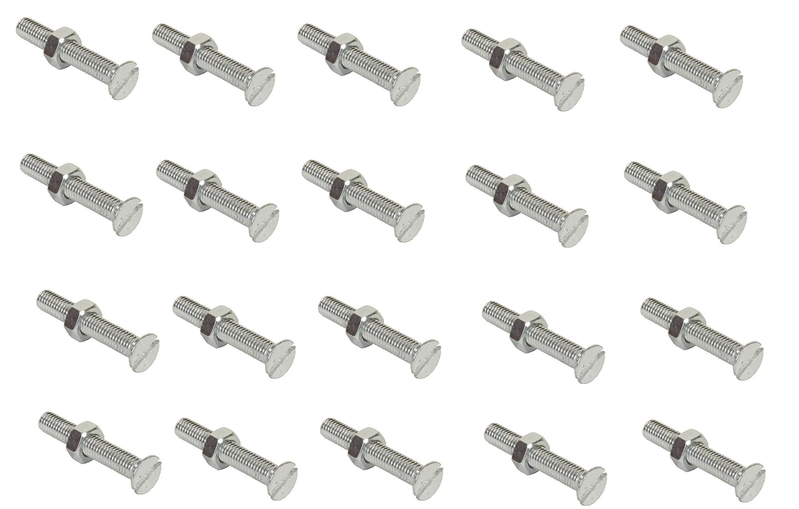 M6 M8 CONTERSUNK GUTTER BOLTS & NUTS BZP (Pack of 20) (M6x12) : Amazon ...