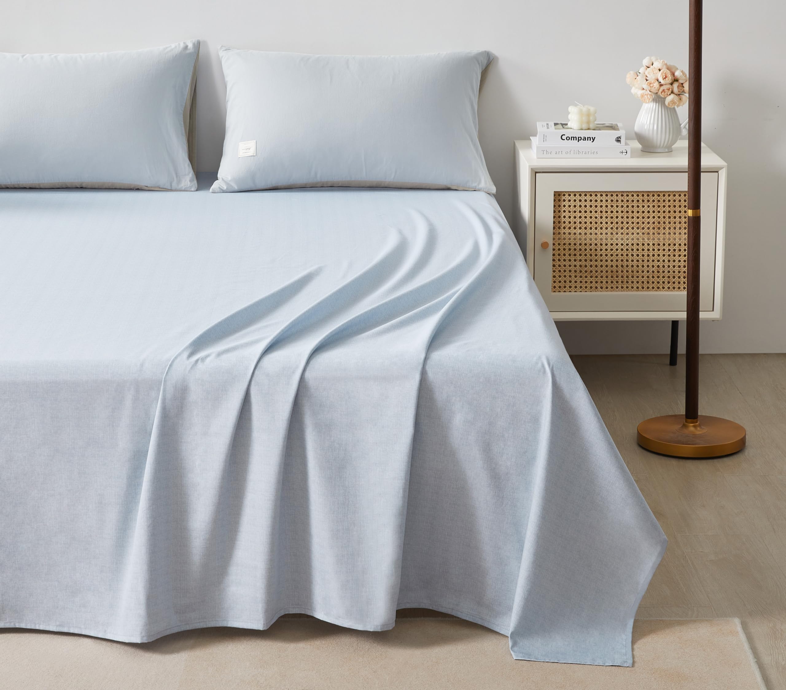 Amazon.com: SAPHREAS Single Flat Sheet Blue Only-Extra Soft, Breathable ...