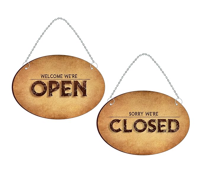 Blue Finch Open Closed Sign Board for Shop, Office, Restaurant, Hotel ...