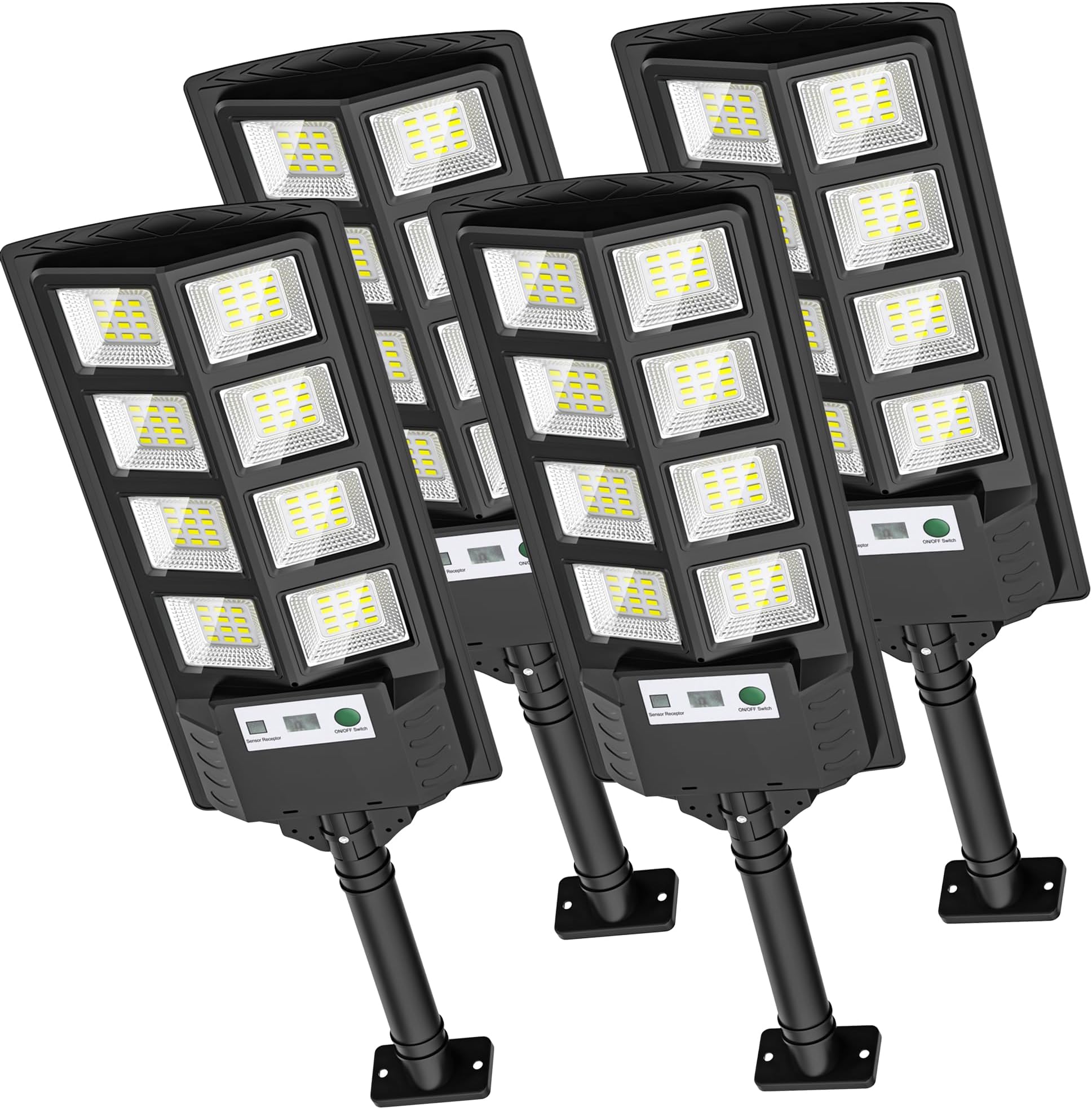 WYWNA Solar Street Lights Outdoor Waterproof, 6000K LED Dusk to Dawn ...