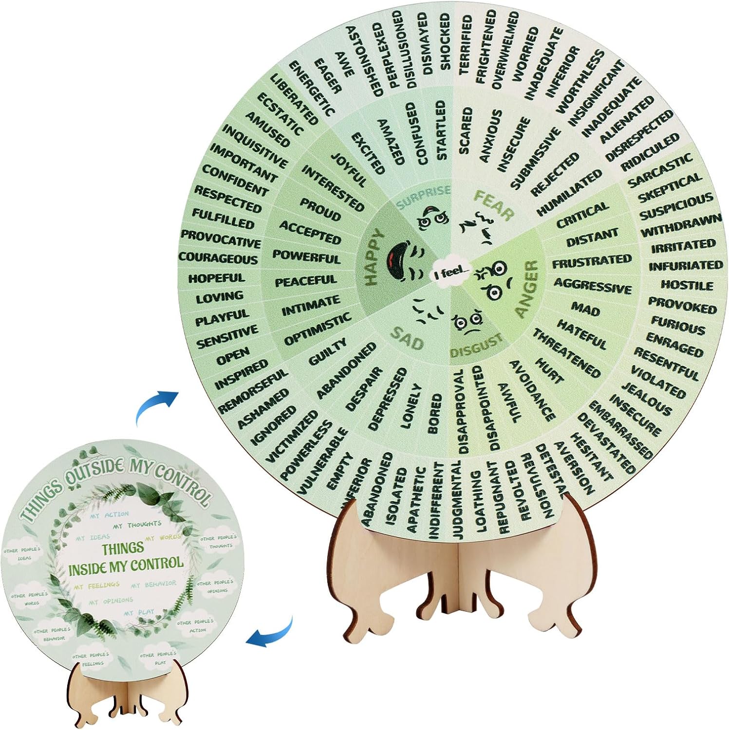 Amazon.com: Feelings Wheel with Stand, Diameter 7.87in Emotion Wheel ...