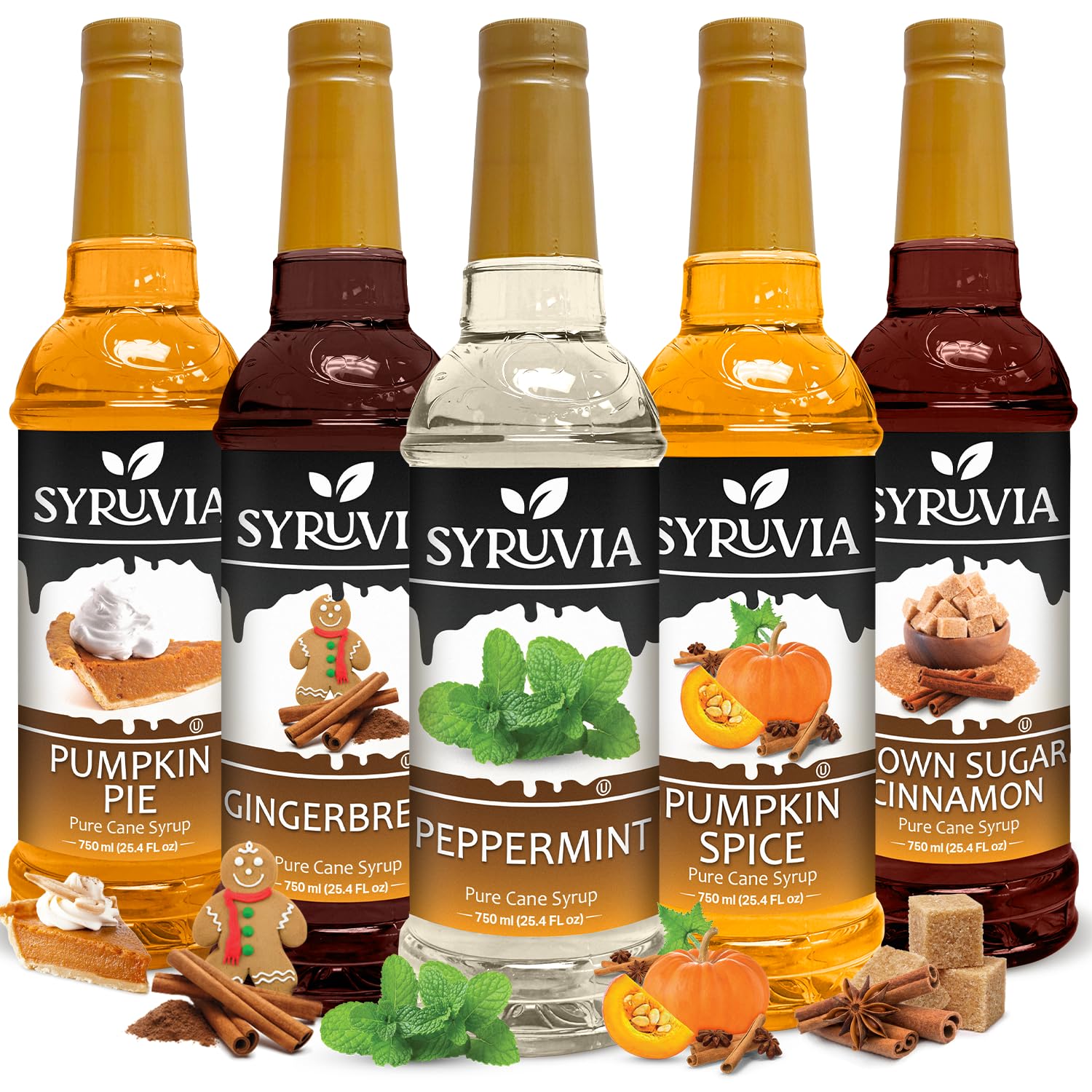 Amazon.com: Syruvia Holiday Syrup Variety Pack - Pumpkin Spice, Pumpkin ...