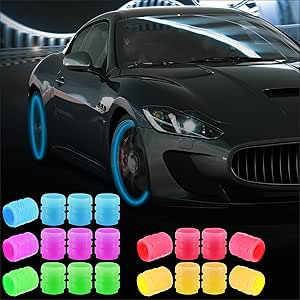 Amazon.com: Yungeln 20Pcs Noctilucous Tire Air Caps Cover,Fluorescent ...