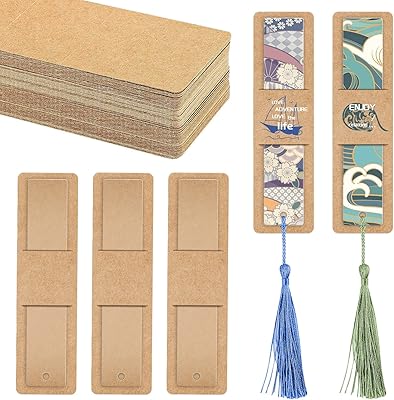 Amazon.com: 100 Set Blank Kraft Bookmarks Sleeves with Boxes Resin ...