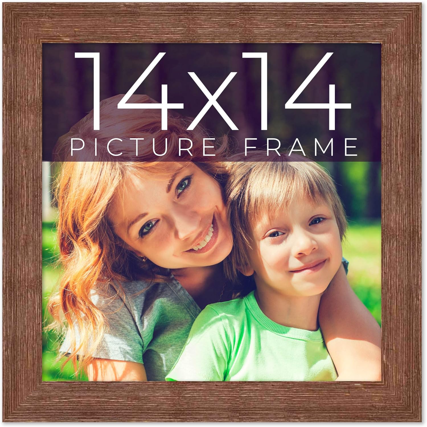 Amazon.com - 14x14 Farmhouse Brown Solid Wood Picture Frame Width 1.5 ...
