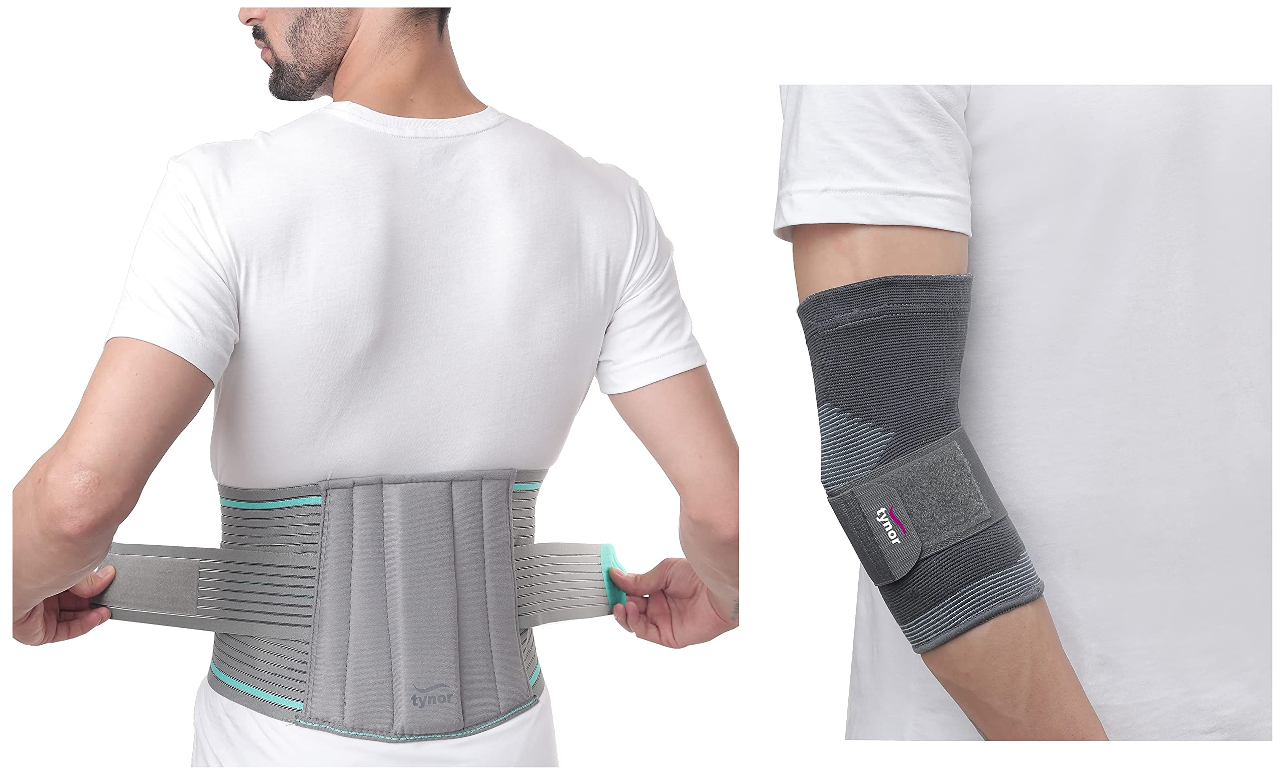 Buy TYNOR Lumbo Sacral Belt, Grey, Large, 1 Unit Elbow Support, Grey ...