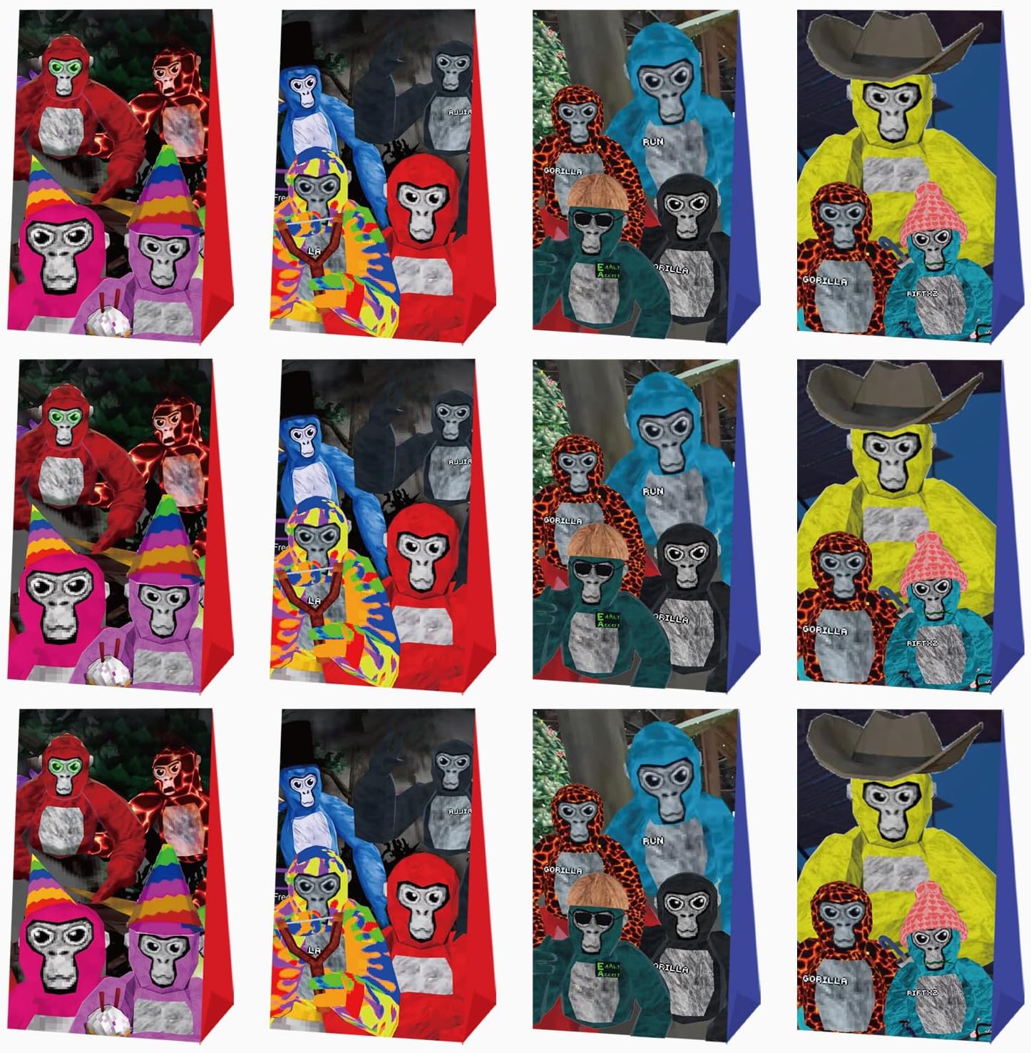 Amazon.com: Generic 12Pcs Gorilla Tag Birthday Party Supplies Gift Bags ...