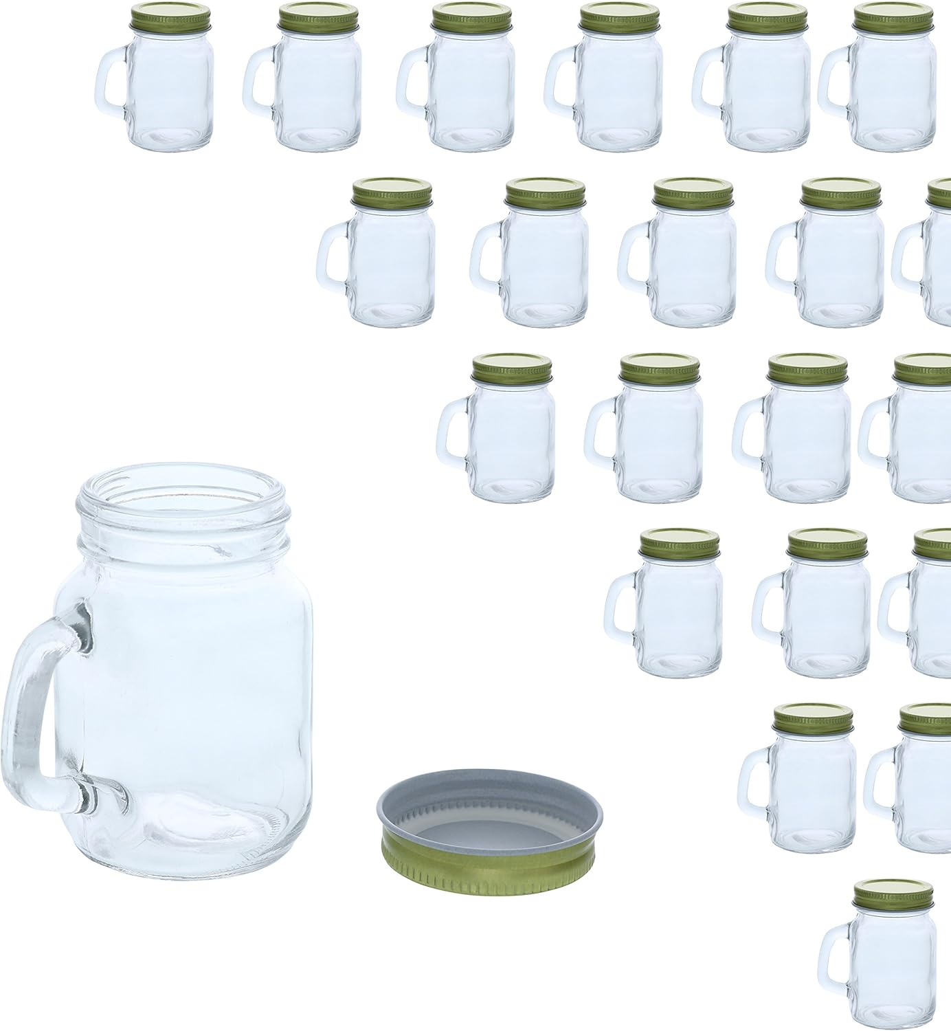 Amazon.com: 48 Pack Mini Mason Jars – Clear Jar Set with Gold Lids for ...