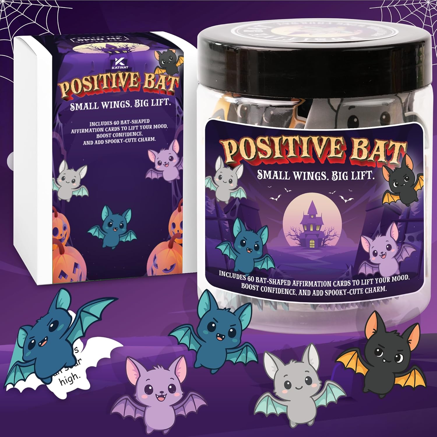 Amazon.com: Positive Bat Jar, Emotional Inspirational Support Bats with ...