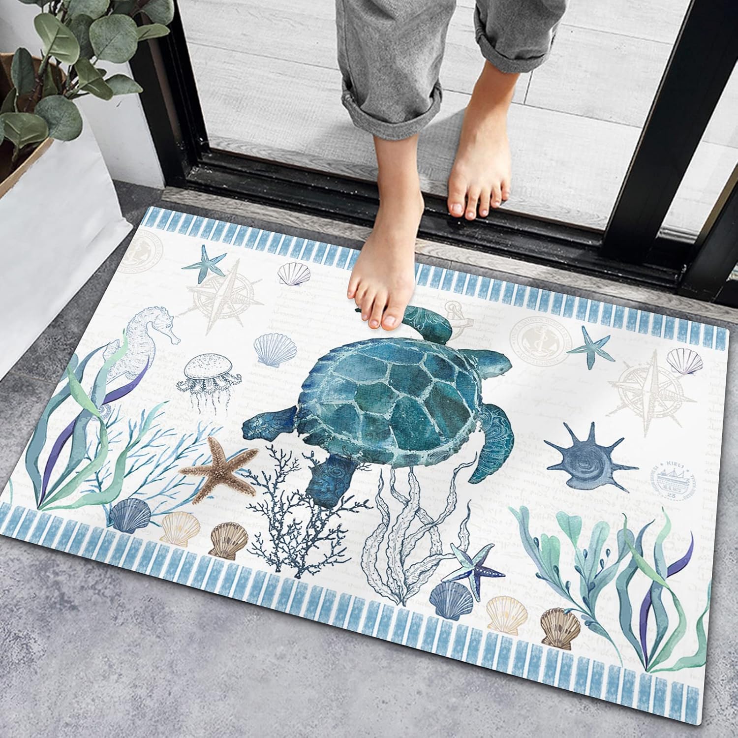 Amazon.com: Turtle Indoor Doormat Underwater World Front Door Mats ...