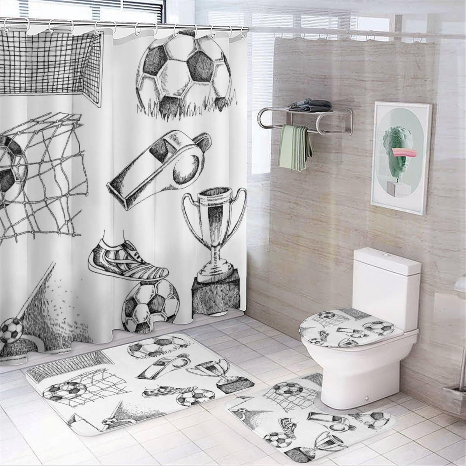 Football Themed Bathroom DHgate.com:Waterproof Football Shower