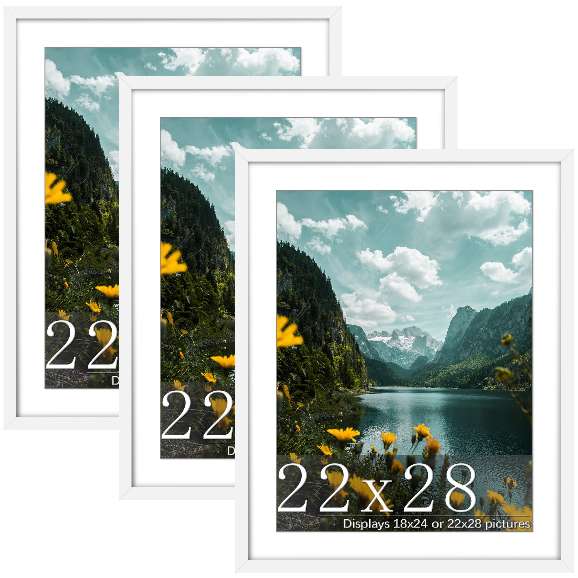 Amazon.com - Picrit 22x28 Frame 3 Pack, White Poster Frame, Display ...