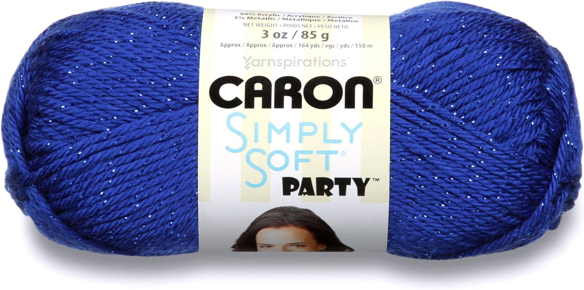 Caron Simply Soft Party Yarn-85g- Silver Sparkle,Multi-Colour,17.78 x 8 ...